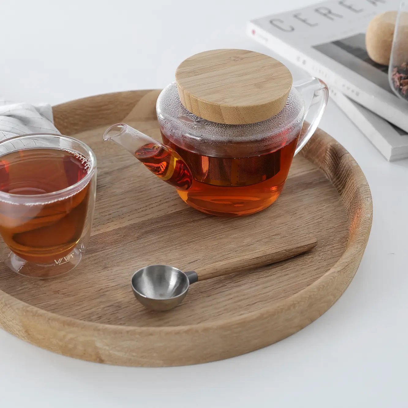 Infusion Glass Teapot & Wood Lid w/ Infuser – Butter Baker